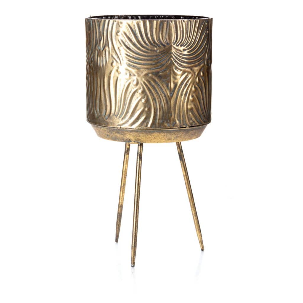 Mayan Planter on Legs 47.5 - Antique Gold Finish - Takasho Australia