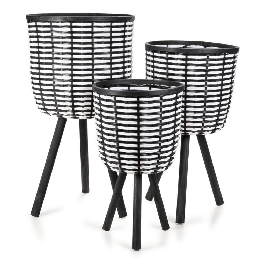 Capella Planter - Set of 3 - Black & White - Takasho Australia