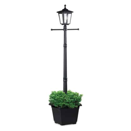 Solar Square Post Light - Single with Planter - Takasho Australia